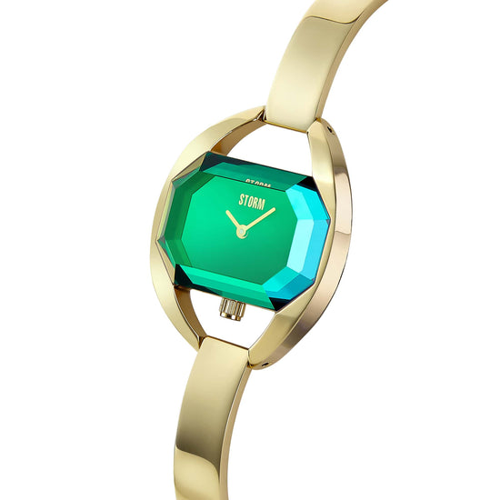 Women's STORM Watch TULISA GOLD LAZER GREEN (47545/GD/GN ...